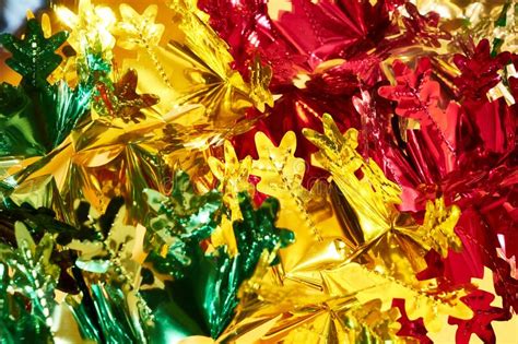 Multi Colored Tinsel Stock Image Image Of Christmas 216258153