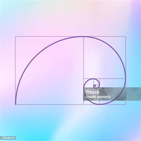 Fibonacci Sequence Golden Spiral Background Golden Ratio Proportion Stock Illustration