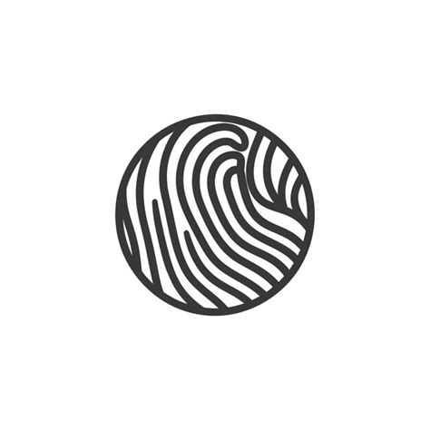 Circular Fingerprint Pattern With Curved Lines Premium Ai Generated Vector