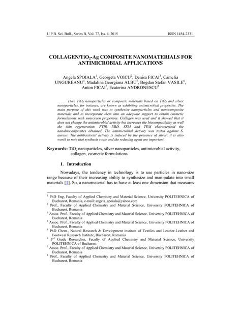 pdf collagen tio2 ag composite nanomaterials for antimicrobial