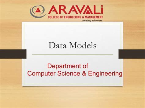 Data Models Department Of Computer Science And Engineering Ppt