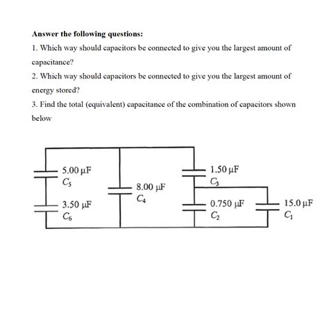 Solved Experiment Capacitors In Series And Parallel Chegg