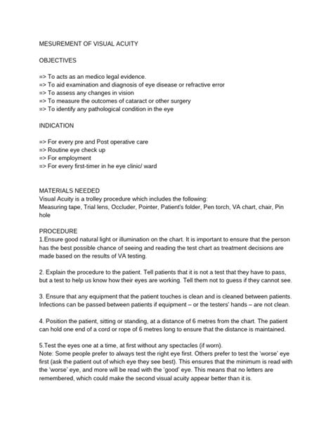 Mesurement Of Visual Acuity Pdf