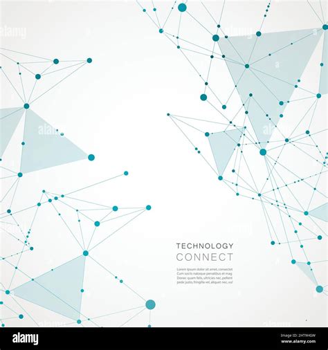 Abstract Digital Background Design Connect Geometric Polygonal Structure With Lines And Dots