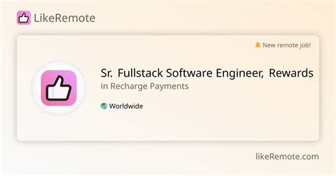 📩 Sr Fullstack Software Engineer Rewards At 🏢 Recharge Payments 📍remote Job In 🌏 Worldwide
