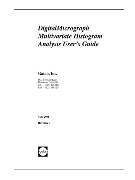 Multivariate Histogram Analysis Users Guide Rev1 Download Free Pdf Pixel Histogram