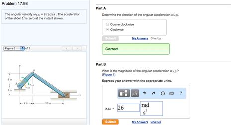 Solved The Angular Velocity AB Rad S If The Chegg Com