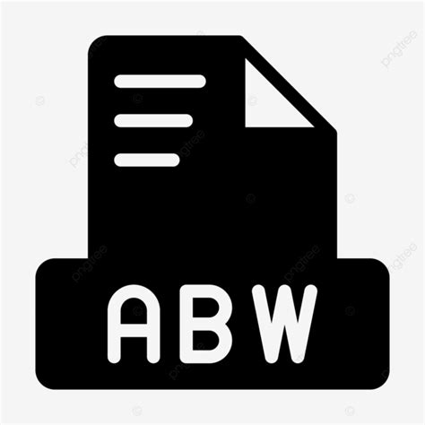 Abw File Icon Simple Design Solid Style Document Text Vector