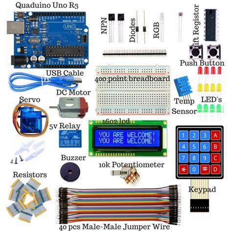 Quad Store 16in1 Sensor Modules Kit Compatible With Arduino Uno R3