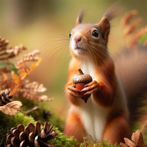 Squirrel Illustration Premium Ai Generated Image