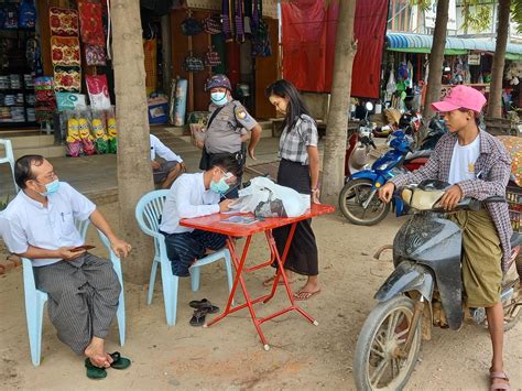 တန့်ဆည်မြို့၌ အပြင်ထွက်သည့်အခါတိုင်း နှာခေါင်းစည်း Mask တပ်ဆင် သွားလာစေရေး ရှောင်တခင် စစ်ဆေး
