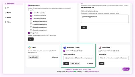 notifications in microsoft teams trackssl