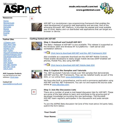 Jon Galloway A Look Back At The ASP NET Site Through The Years