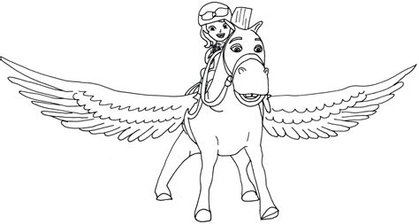 Sofia The First Coloring Pages Minimus Flying Sofia The First