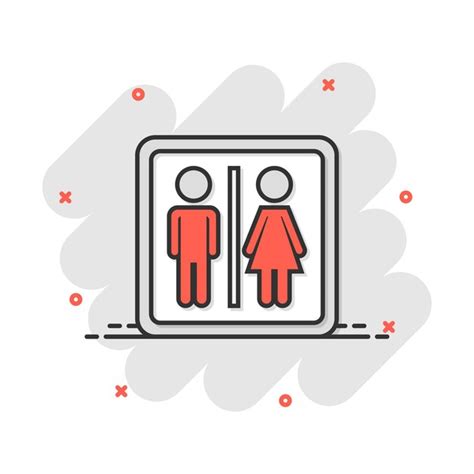 만화 스타일의 벡터 만화 남자와 여자 아이콘 사람들이 그림 픽토그램 Wc 화장실 비즈니스 스플래시 효과 개념에 서명 프리미엄 벡터