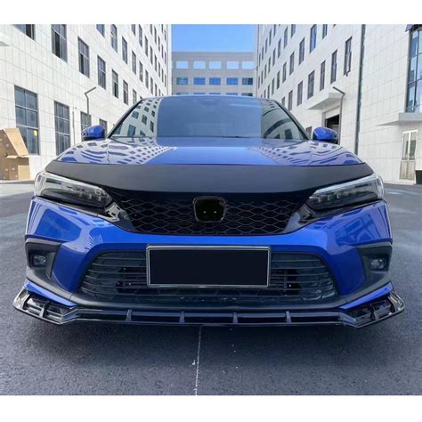 Type R Style Mesh Front Grille For 22 Honda Civic Glossy Black