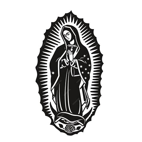 Premium Photo La Virgen De Guadalupe With Silhouette Icon Image