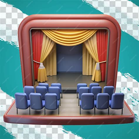 Premium Psd Theater Or Concert Hall Stage With Opened Red Curtains