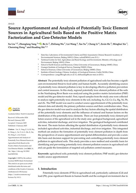 Pdf Source Apportionment And Analysis Of Potentially Toxic Element