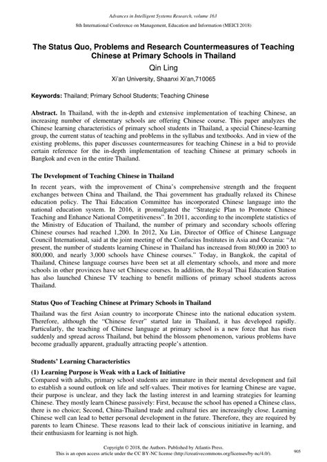 Pdf The Status Quo Problems And Research Countermeasures Of Teaching Chinese At Primary