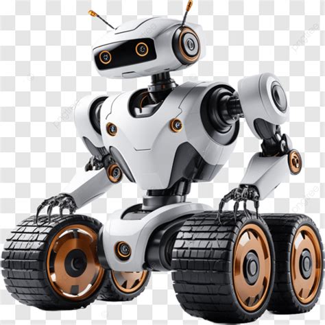 로봇의 발에는 독특하게 설계된 바퀴가 장착되어 있어 탁월한 효율성과 기동성이 가능합니다 세련되고 미래 지향적인 디자인으로 다양한 지형을 원활하고 신속하게 탐색할 수 있는