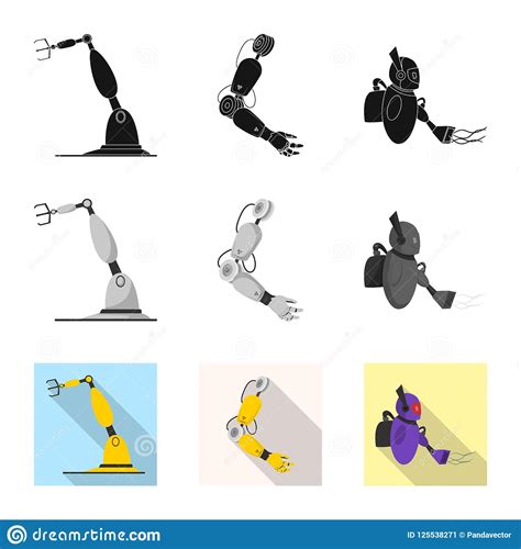 Vector Design Of Robot And Factory Sign Collection Of Robot And Space