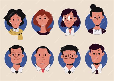 Premium Vector Set Of Male And Female Office Worker Avatar Collection