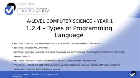 Ocr A Level Computer Science 124 Pack Teaching Resources