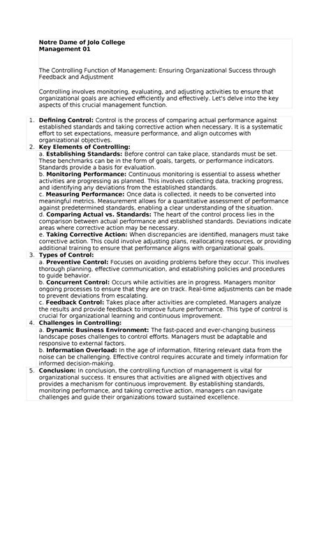 Controlling Function Let S Delve Into The Key Aspects Of This Crucial