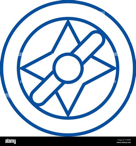 Compass Illustration Line Icon Concept Compass Illustration Flat Vector Symbol Sign Outline