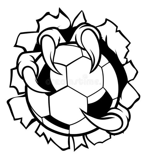 Soccer Ball Eagle Claw Talons Tearing Background Stock Vector