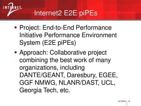 Internet2 E2e Pipes Project Ppt Download