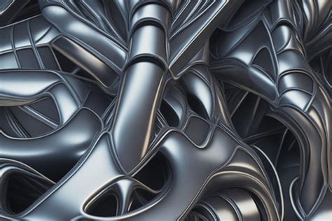 Metallic Lines Intertwined In A Complex Pattern Simulating Industrial
