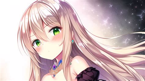 Wallpaper Girl Blush Jewelry Dress Anime Hd Picture Image