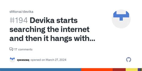 devika starts searching the internet and then it hangs with no action
