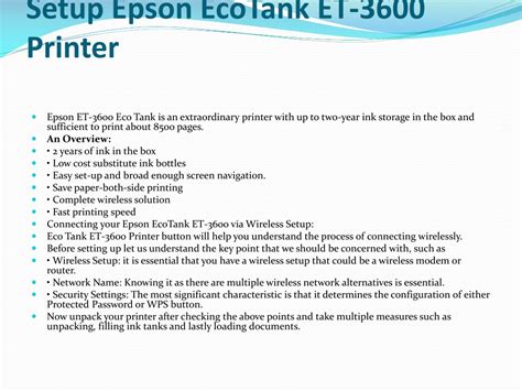 PPT Setup Epson EcoTank ET Printer PowerPoint Presentation Free Download ID