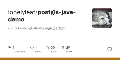 GitHub lonelyleaf postgis java demo spring boot mybatis对postgis进行操作