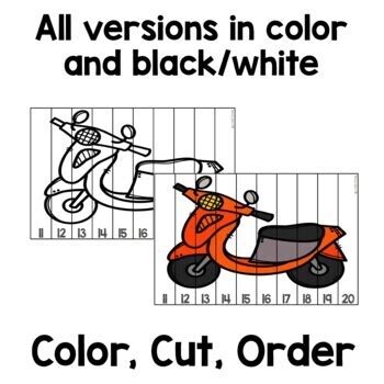 Number Order And Skip Counting Puzzles Differentiated Transportation Theme