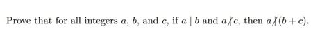 solved prove that for all integers a b and c if a b and