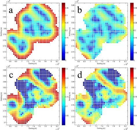 Maps Of The Kriging Variance Based Only On The Initial Samples A The Download Scientific