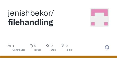 GitHub Jenishbekor Filehandling