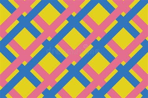 Geometric Seamless Pattern With Intersecting Lines Grids Cells Vector Illustration Stock