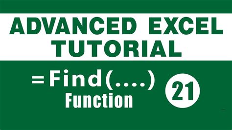 21 microsoft excel advanced tutorials find function it plus