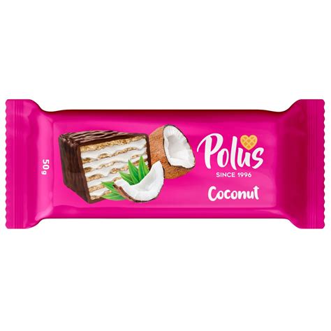 Торт вафельний глазурований Polus Кокос 50 г 126417 купити за