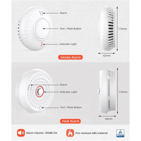 Cpvan Interconnect Smoke Detector And Heat Alarm With Remote 10 Years Life Wireless Interlink
