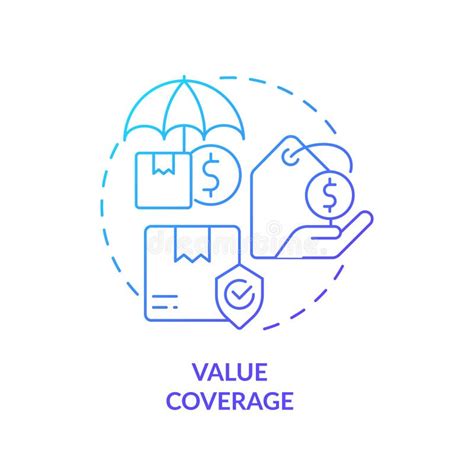 2d Simple Thin Linear Value Coverage Gradient Icon Stock Vector