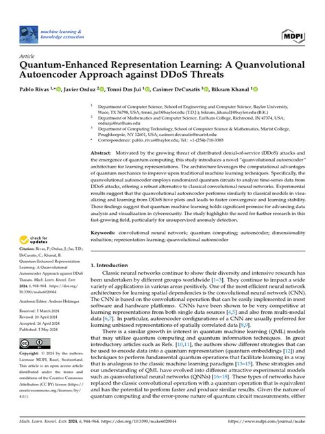 Quantum Enhanced Representation Learning A Quanvol 2023 Pdf Quantum Computing Computing