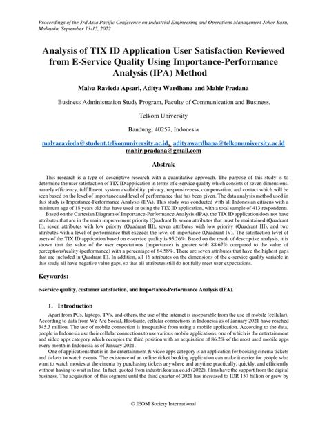 Pdf Analysis Of Tix Id Application User Satisfaction Reviewed From E Service Quality Using