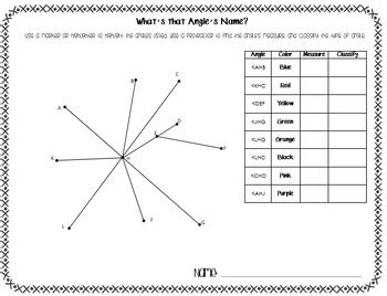 Naming Classifying And Measuring Angles Activity By Tangent Ideas