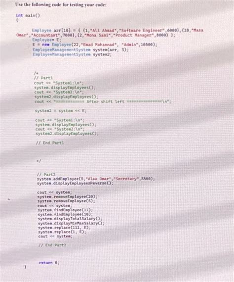 Solved Your Task Is To Design A C Class Called Employee